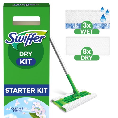 Swiffer Sweeper Starter Kit With 1 Mop 8 Dry & 3 Wet Floor Refills ...