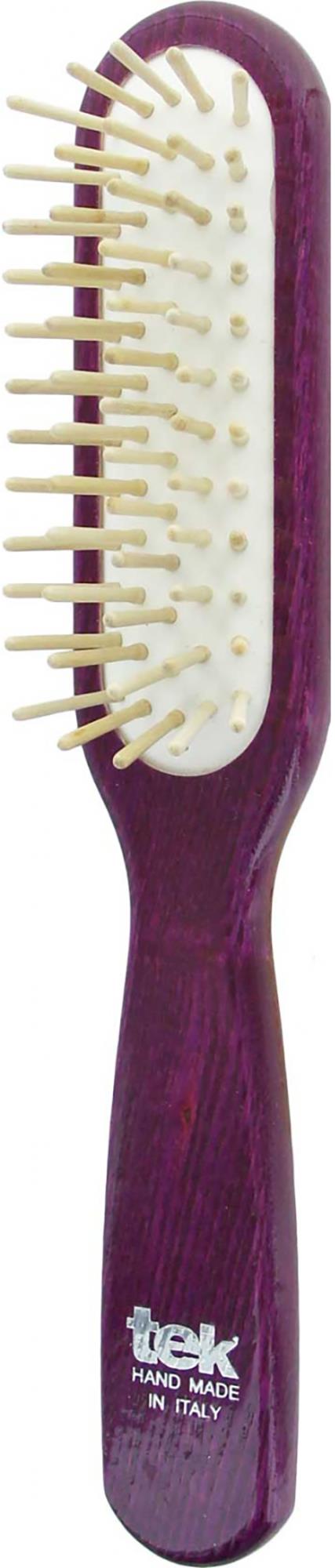 Tek Slim Rectangular Brush With Short Wooden Pins Lacquered Violet ...