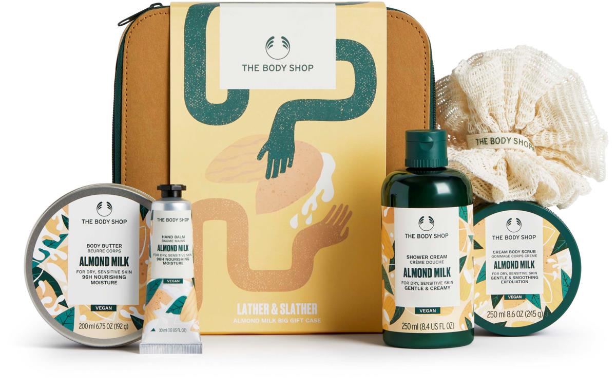 The Body Shop Almond Milk Lather & Slather Almond Milk Big Gift Case ...