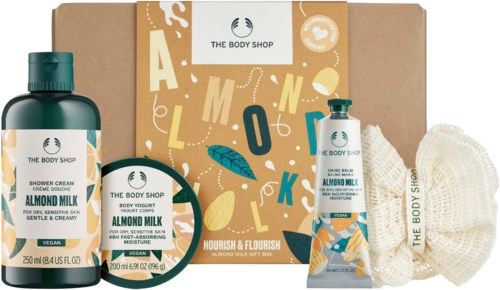 The Body Shop Almond Milk Nourish & Flourish Almond Milk Gift Box ...