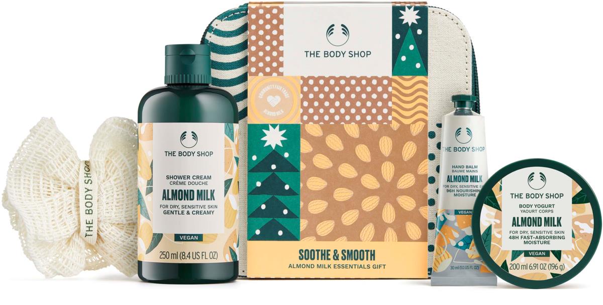 The Body Shop Almond Milk Soothe & Smooth Almond Milk Essentials Gift ...