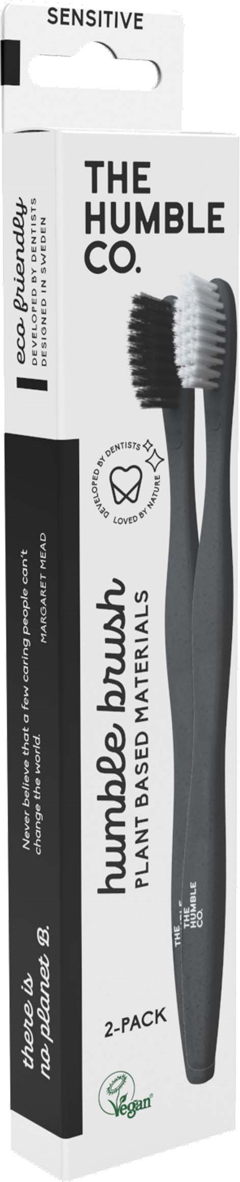 The Humble Co. Plant-based Toothbrush 2-pack Sensitive White/black ...