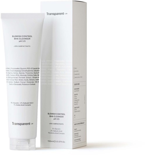NICHE BEAUTY LAB Transparent Lab Blemish Control Bha Cleanser Ph 3.5 ...
