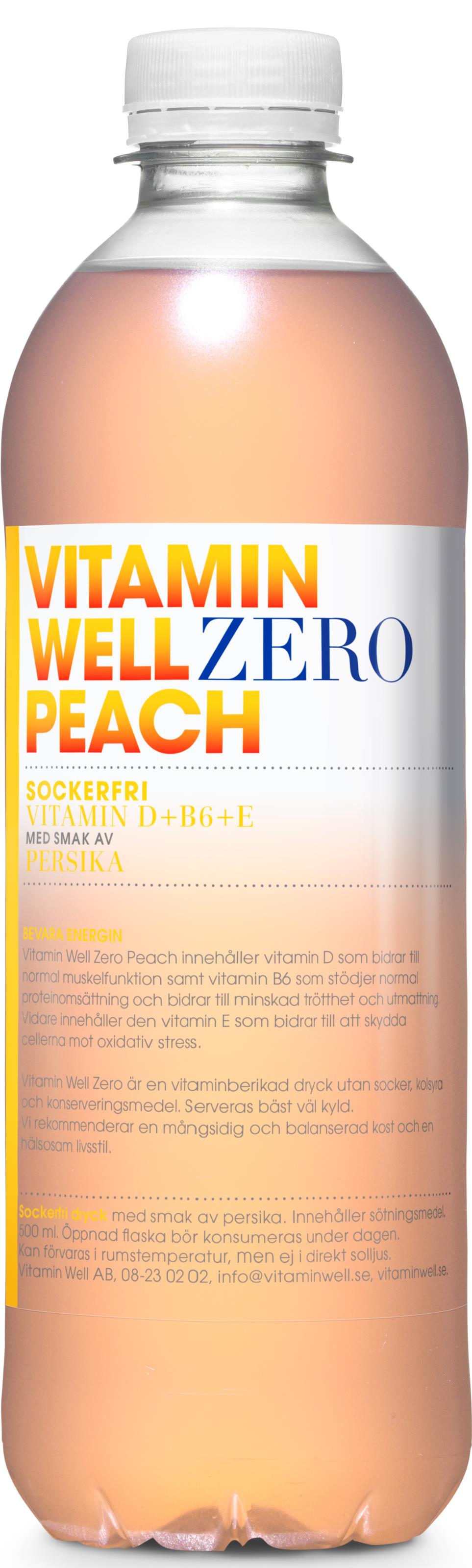 Vitamin Well Zero Peach 500 ml | lyko.com