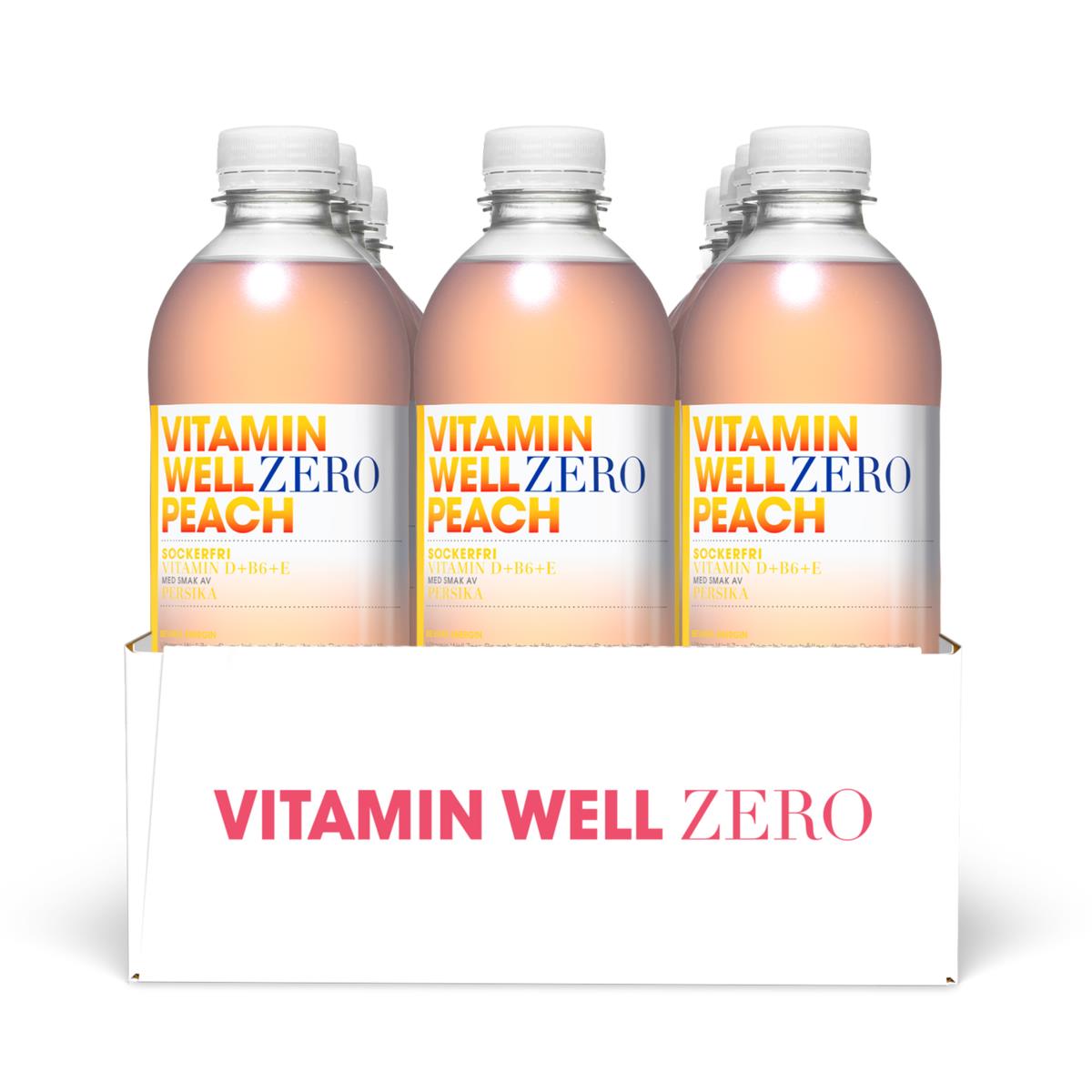 Vitamin Well Zero Peach 500 ml x 12 | lyko.com