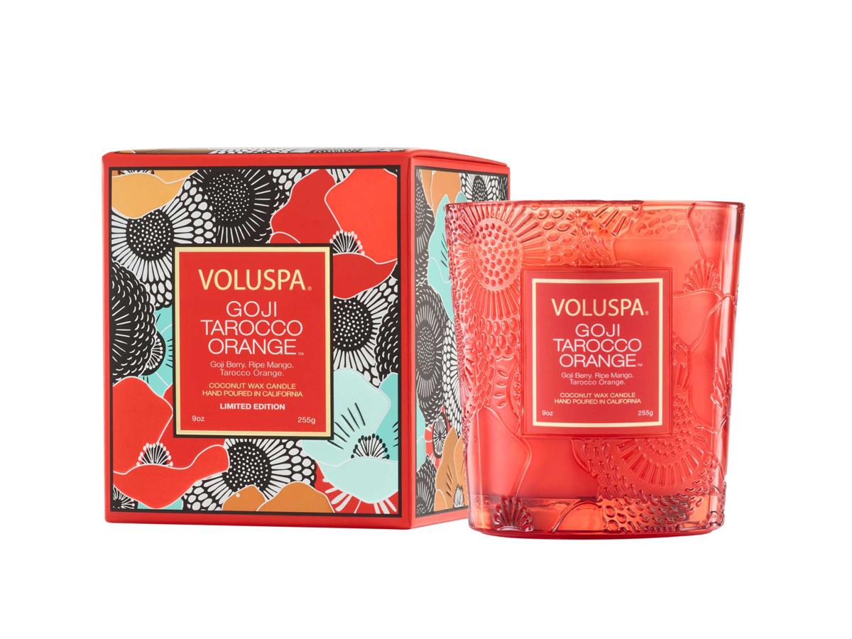 Voluspa Anniversary Collection Classic Boxed Candle Goji Tarocco Orange ...