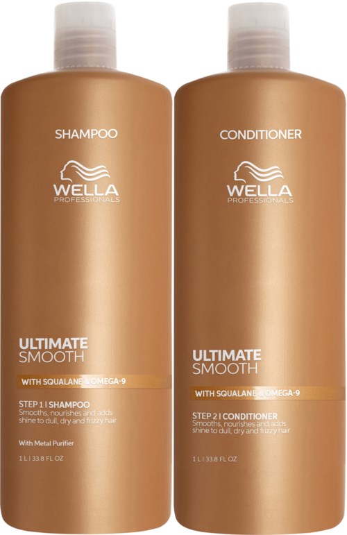 Wella Professionals Ultimate Smooth Shampoo 1000 ml & Conditioner 1000 ...