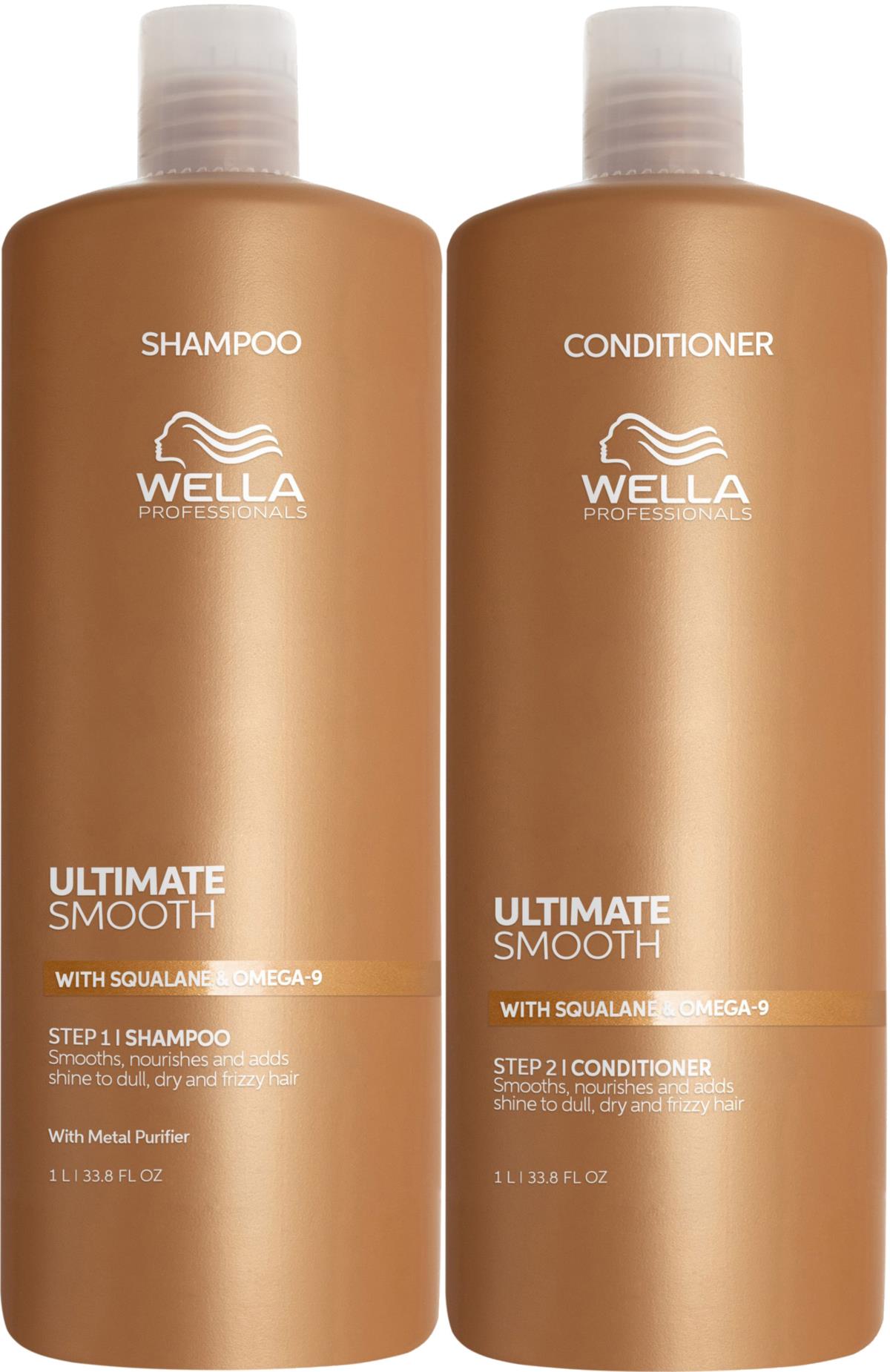 Wella Professionals Ultimate Smooth Shampoo 1000 ml & Conditioner 1000 ...