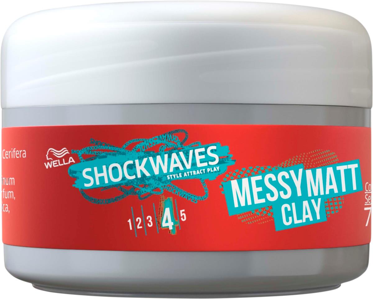 Wella Styling Wella Shockwaves Ultra Effective Messy Matt Clay 75 ml ...