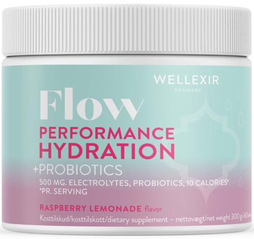 Wellexir Flow Performance Hydration+Probiotics Raspberry Lemonade 300 g ...