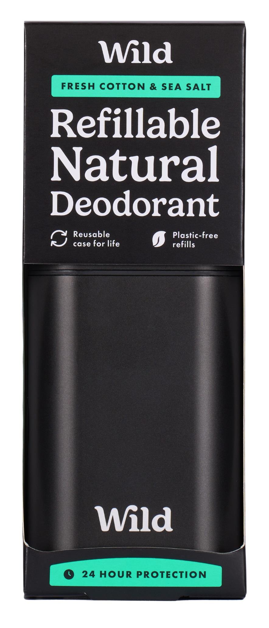 Wild Men's Black case and Fresh Cotton and Sea Salt Deo Starter Pack ...