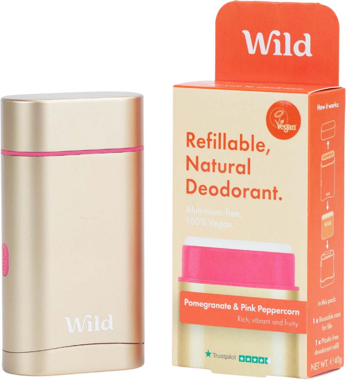 Wild Refillable, Natural Deodorant Pomegranate & Pink Peppercorn 40 g ...