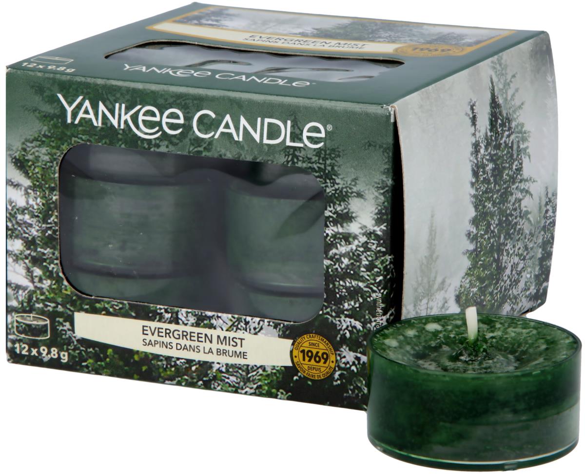 Yankee Candle Evergreen Mist Christmas Scent Tea Light | lyko.com