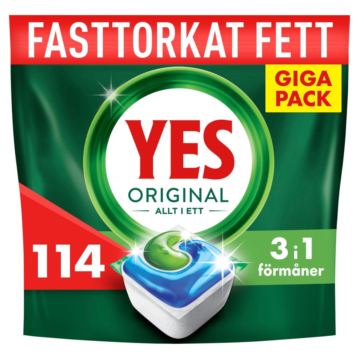 YES Original All In One Dishwasher Tablets Regular 114 stk | lyko.com