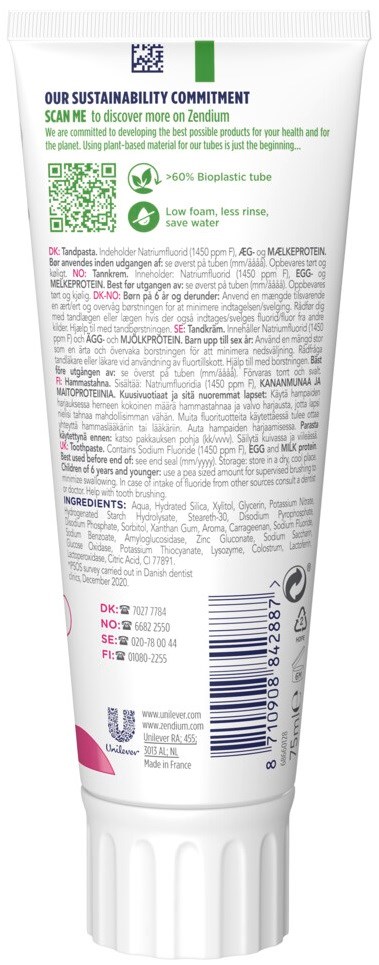 Zendium Sensitive + White Toothpaste 75 ml | lyko.com