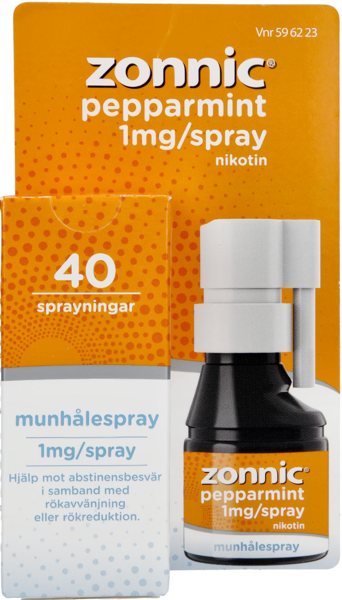 Zonnic Pepparmint Munhålespray 1mg 40 doser 40 st | lyko.com