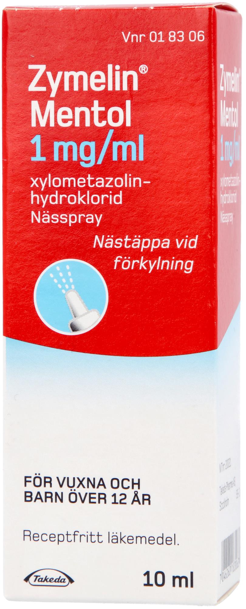 Zymelin Mentol Nässpray 1mg/ml 10 ml | lyko.com